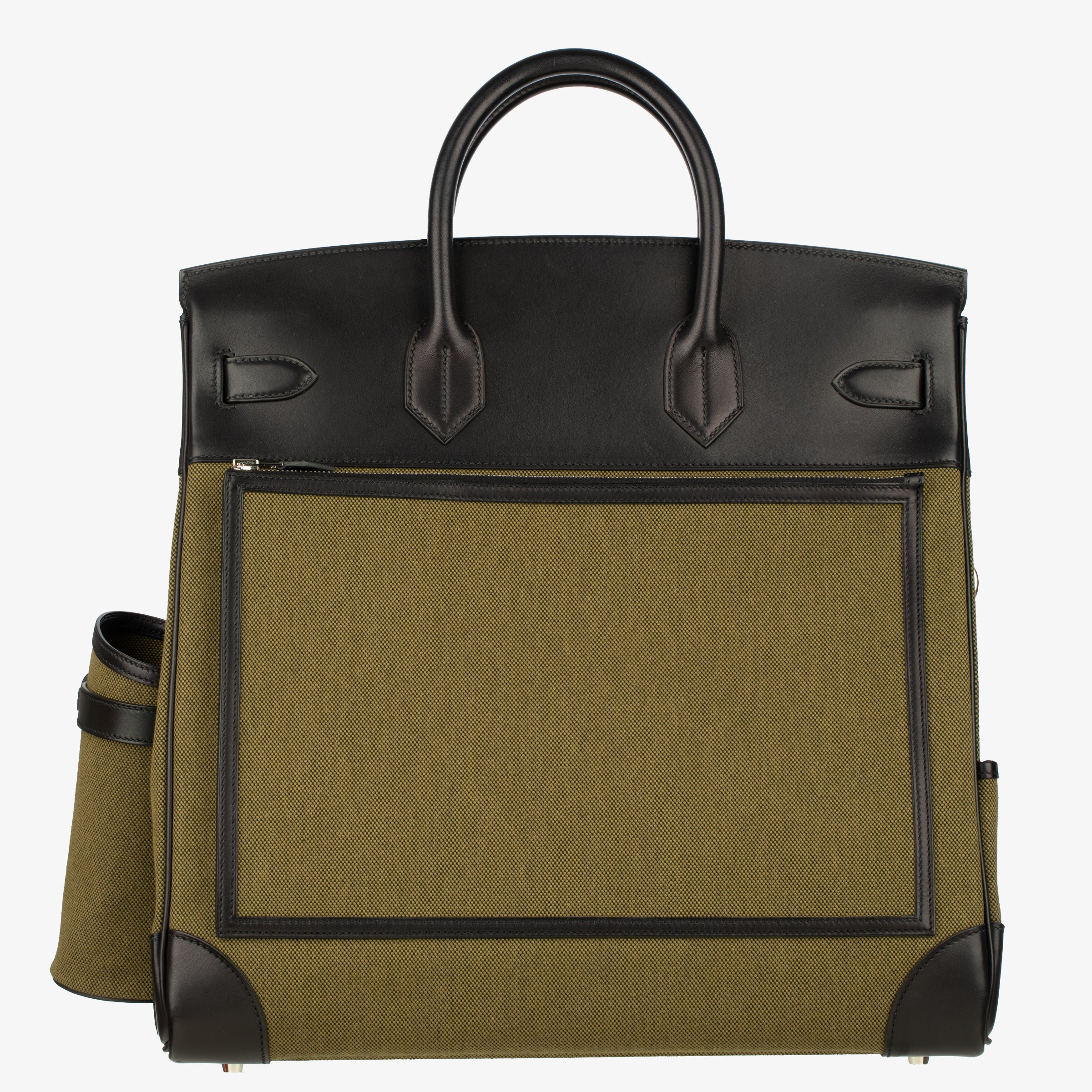 Hermès | Haut A Courroies HAC 40cm Cargo Toile | Black & Vert Militair ...